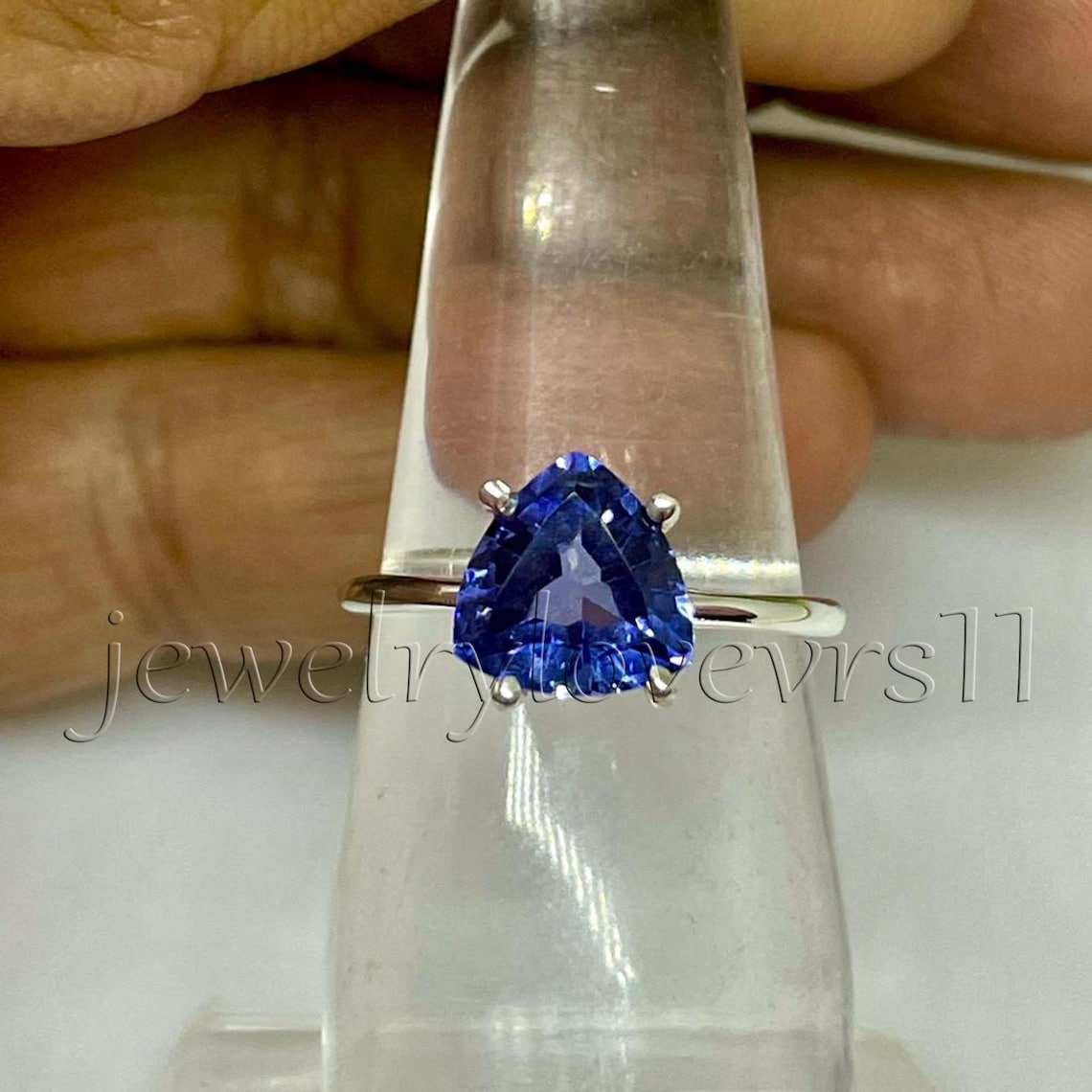Natural Trillion Tanzanite Ring 925 Sterling Silver Ring for - Etsy