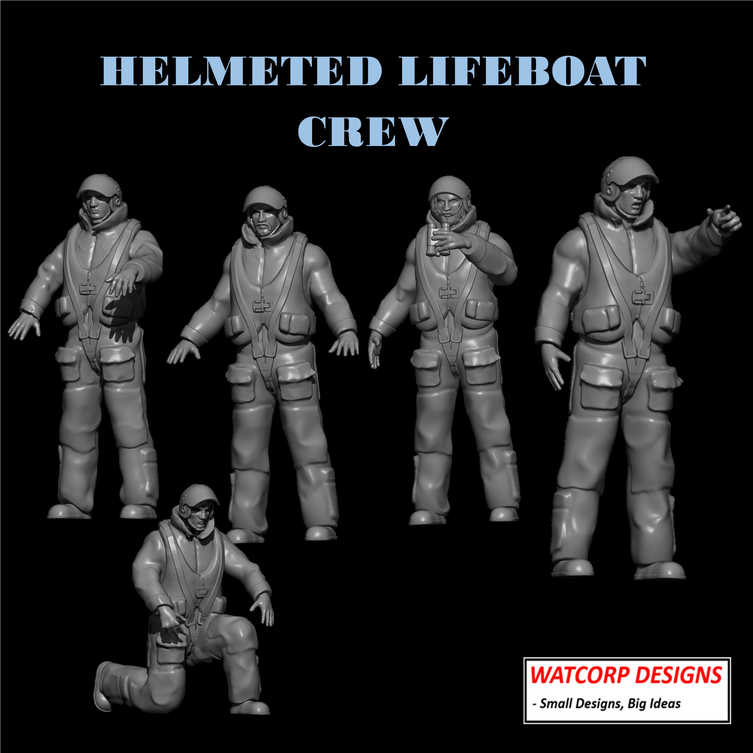1:12 Scale Lifeboat Crew With Helmets - Etsy