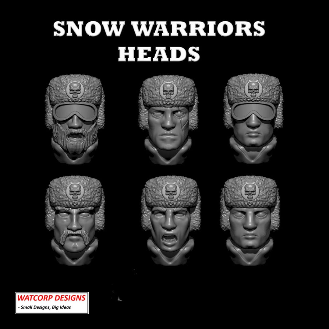 Snow Warrior Heads - Set of 6 for 28mm Wargames Infantry - Etsy