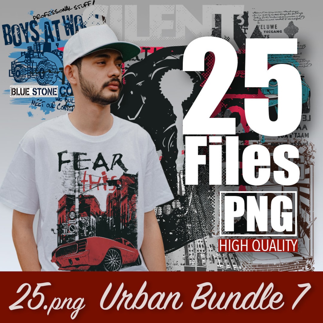 25 Streetwear Bundle 7 | Urban Shirt Designs | Digital | Urban ...