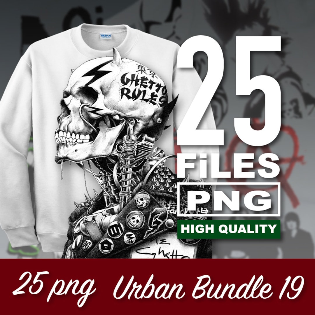 25 Streetwear Bundle 19 | Urban Shirt Designs | Digital | Urban ...