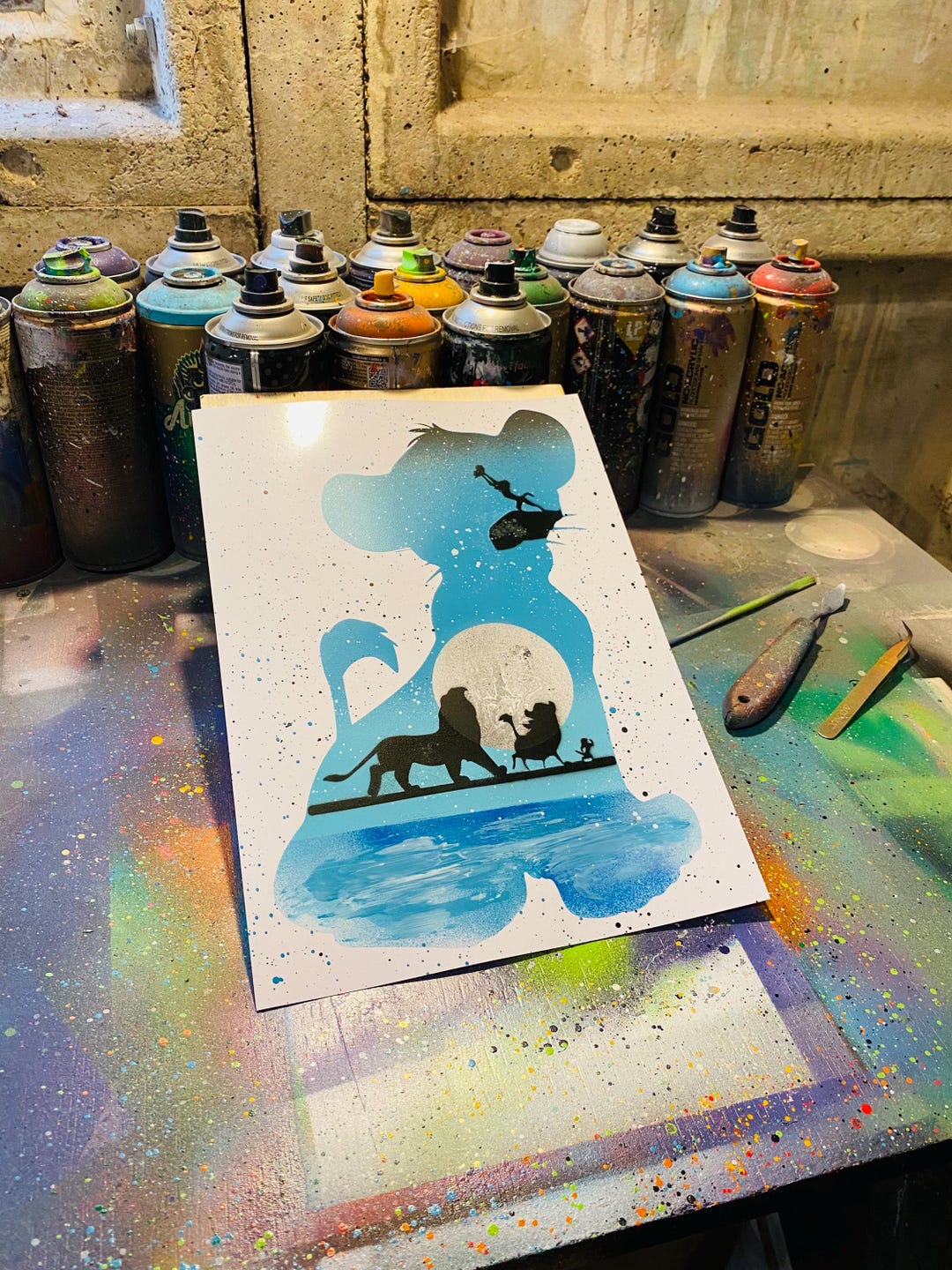 Simba lion King Spray Paint Art - Etsy