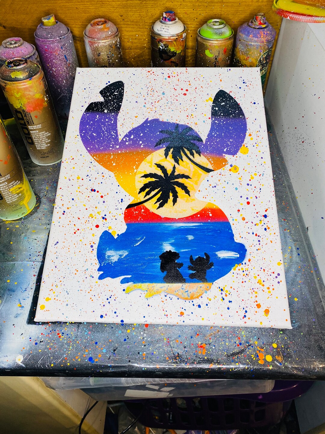 Lilo & Stitch Spray Paint Art - Etsy