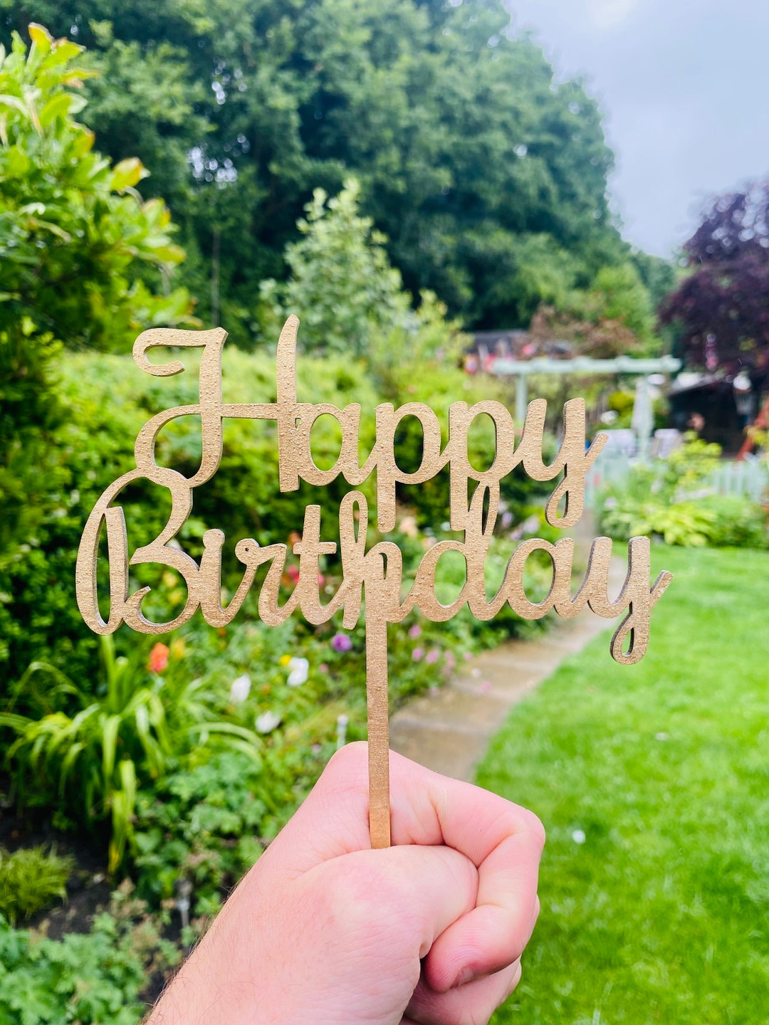 Happy Birthday Cake Topper, Gold, Silver Cake Toppers - Etsy