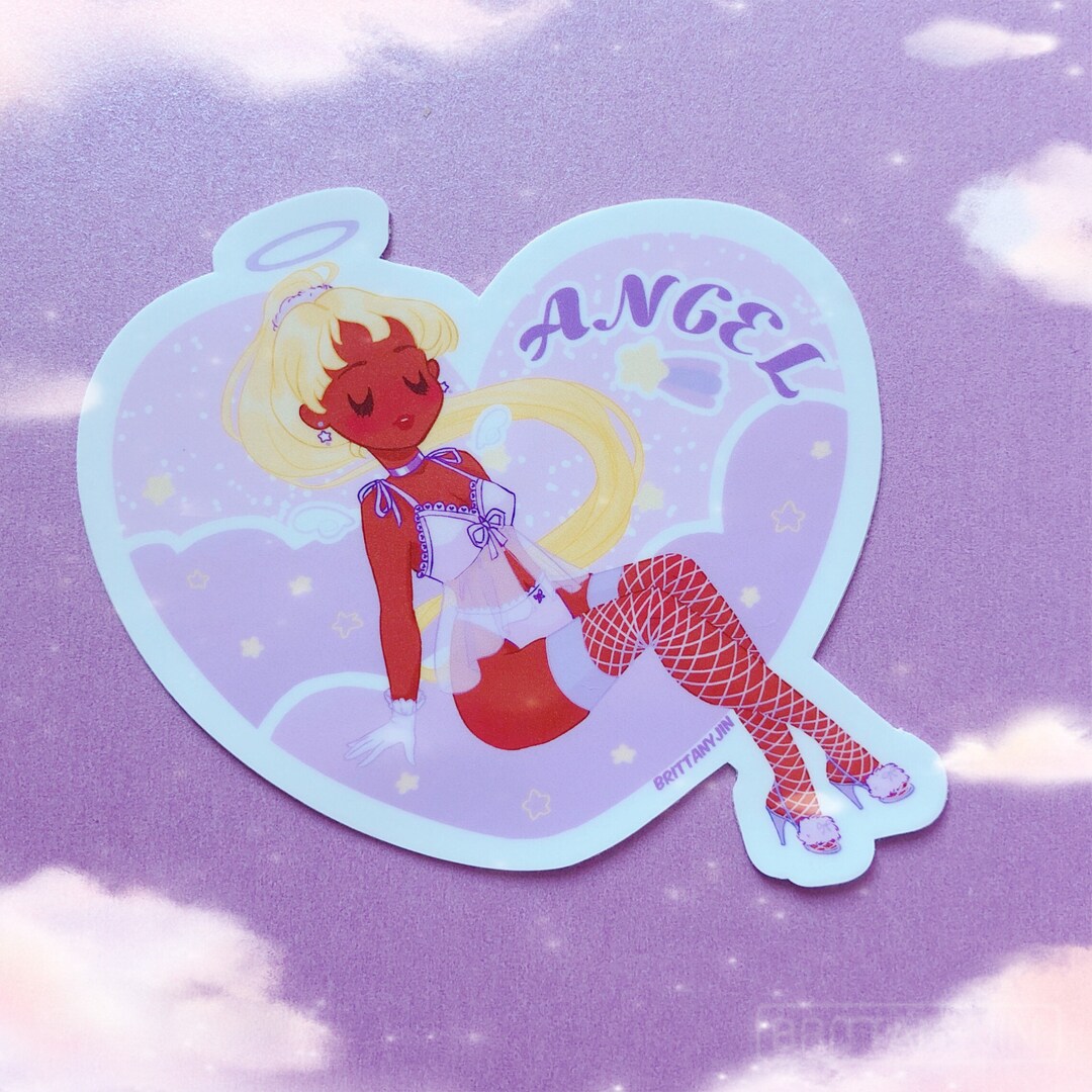 Angel Matte Vinyl Sticker - Etsy