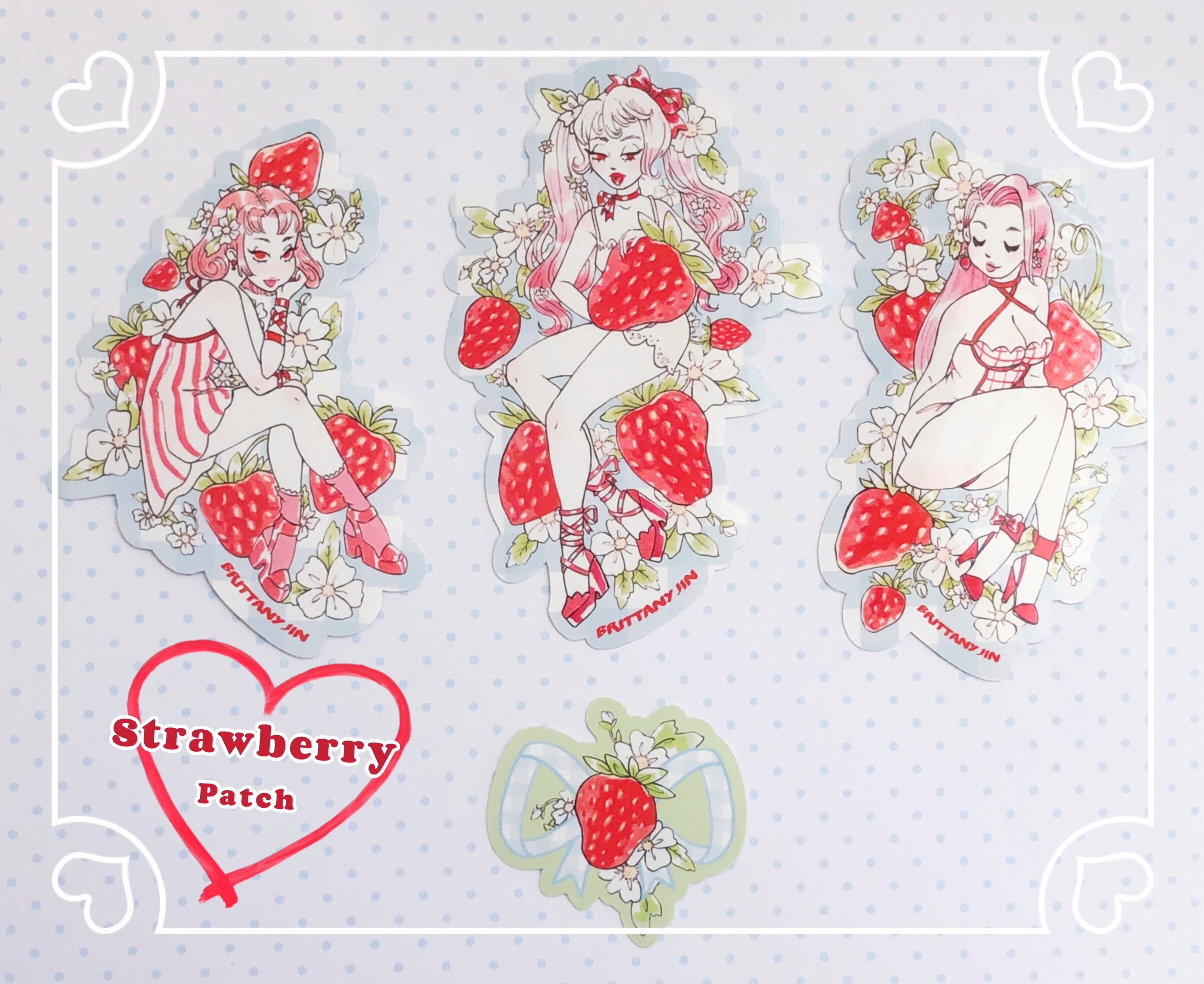 Strawberry Patch Pinup Stickers | Etsy
