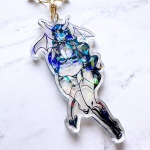 Holographic Thicc Succubus Acrylic Keychain - Etsy