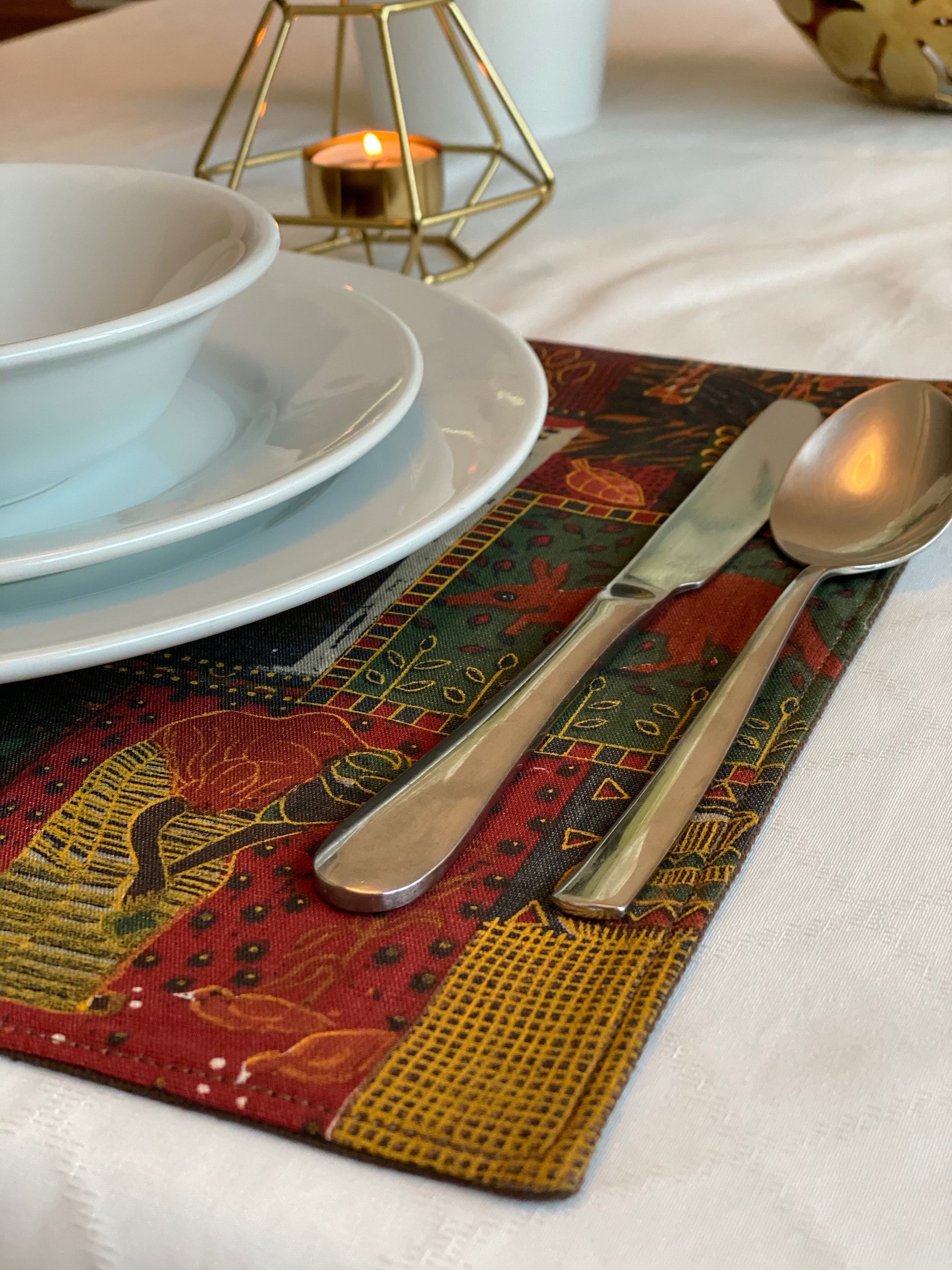 AFRICAN TABLE DECOR Dining Table Placemat Set of 6 Tribal African Home ...