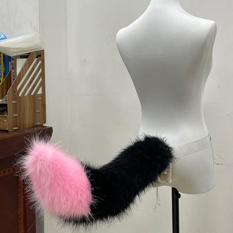 Movable Fursuit Tail Waggle Tail Swing Tail Fox Tail Black | Etsy