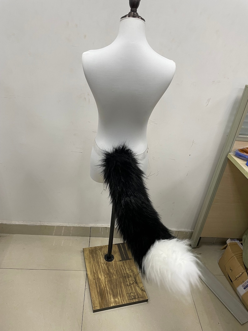 Movable Fursuit Tail Waggle Tail Swing Tail Fox Tail Black | Etsy