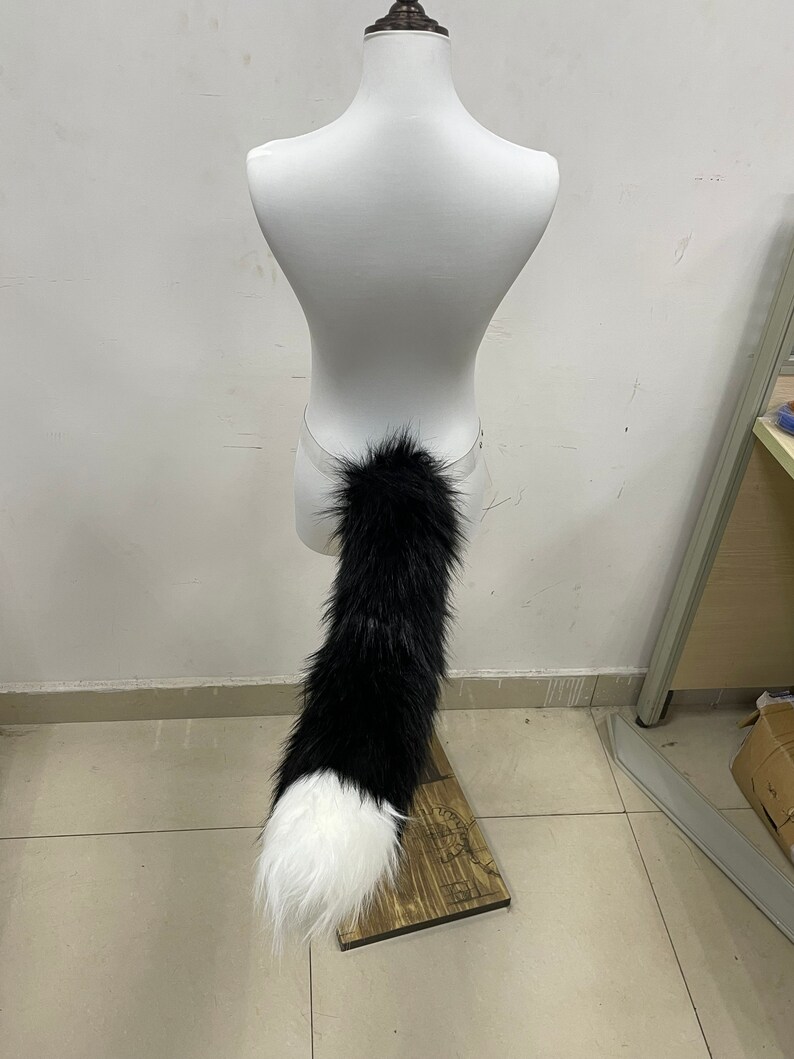 Movable Fursuit Tail Waggle Tail Swing Tail Fox Tail Black | Etsy