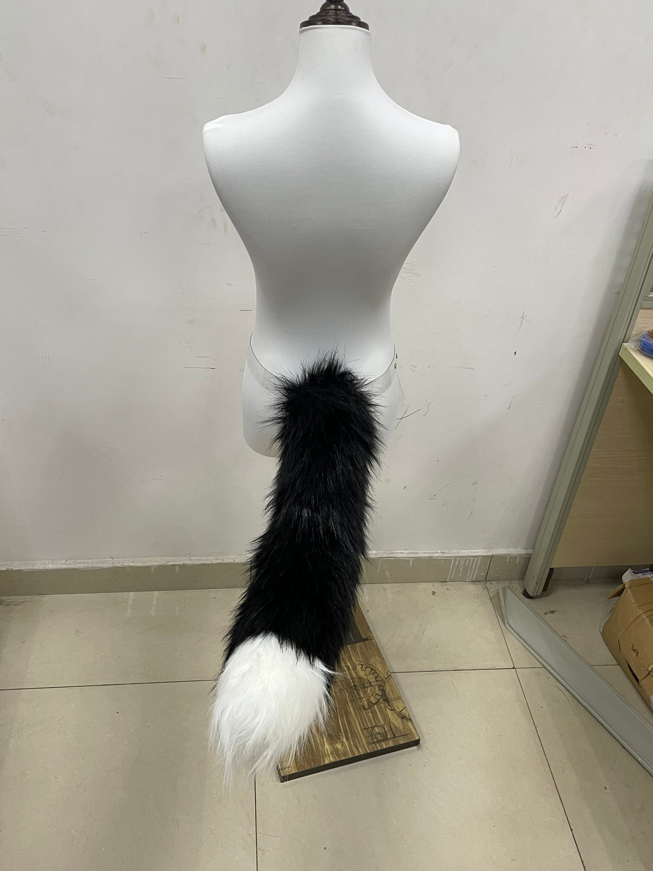 Movable Fursuit Tail Waggle Tail Swing Tail Fox Tail Black Tail White ...