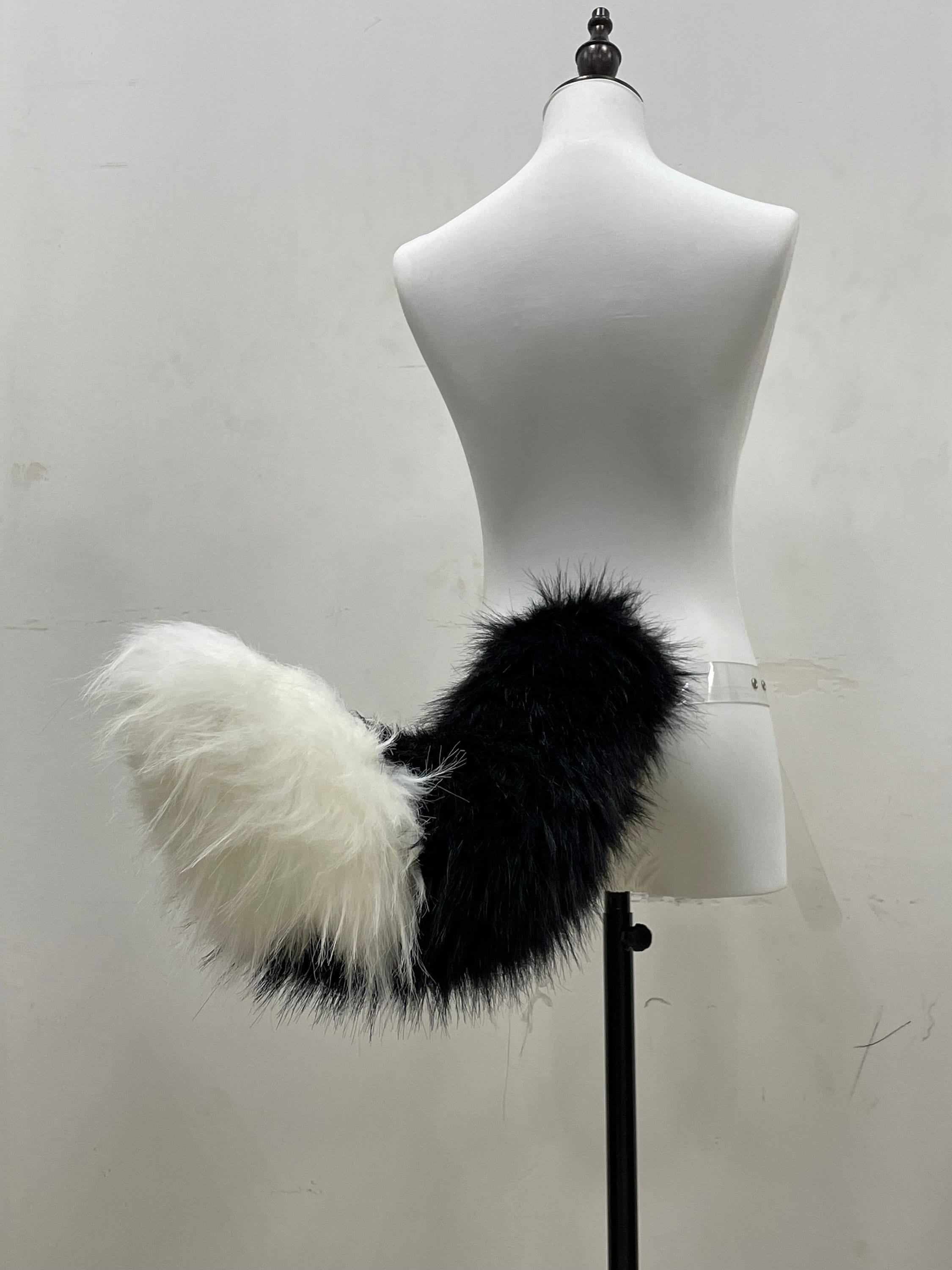 Movable Fursuit Tail Waggle Tail Swing Tail Fox Tail Black Tail White ...