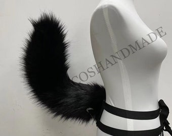 Movable Tail Waggle Fox Tail Lifelike Fox Cosplay Furry Partial Fursuit ...