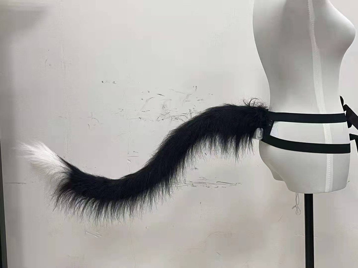 Moving Tail Waggle Tail Swing Tail Cat Tail Lifelike Black White ...