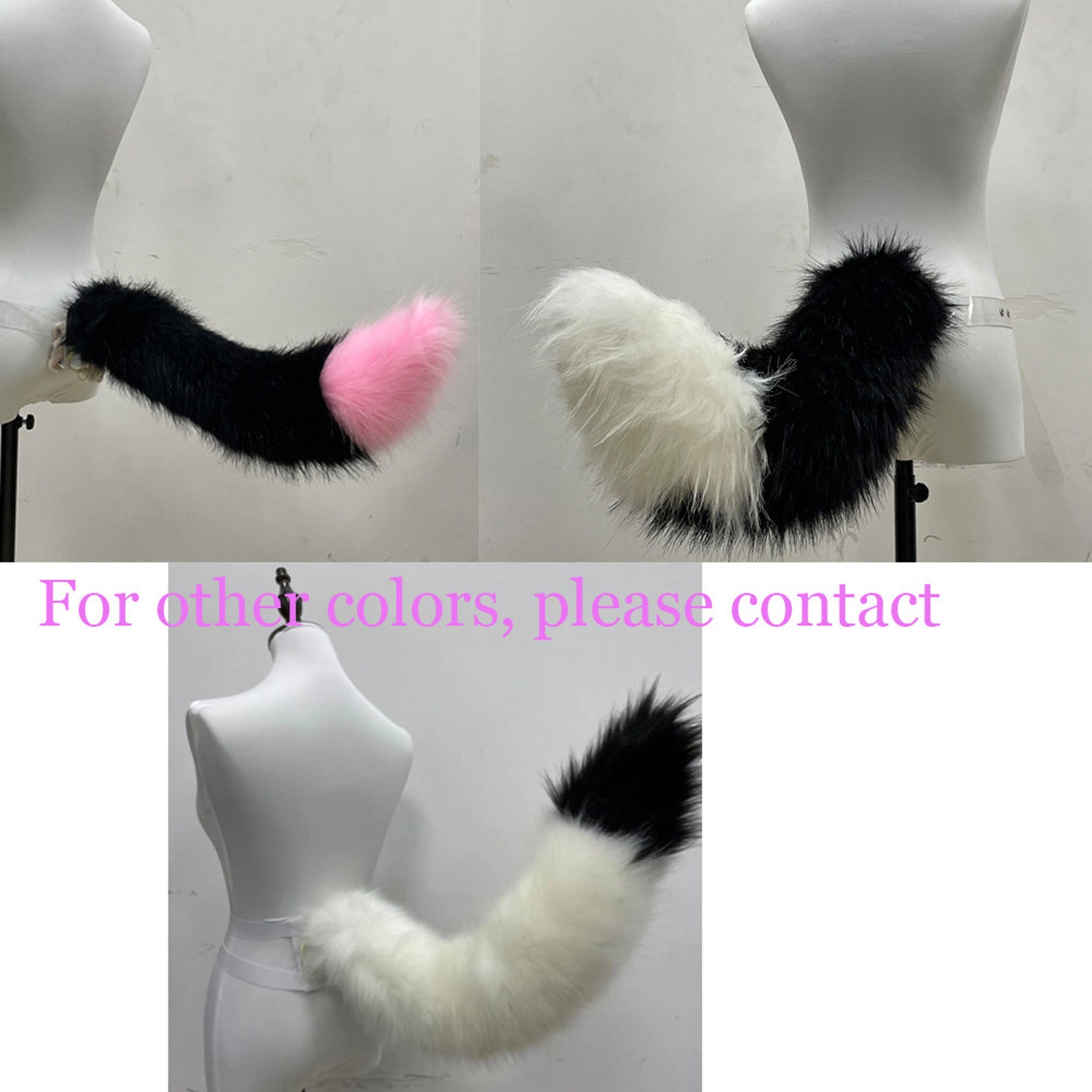 Movable Fursuit Tail Waggle Tail Swing Tail Fox Tail Black | Etsy