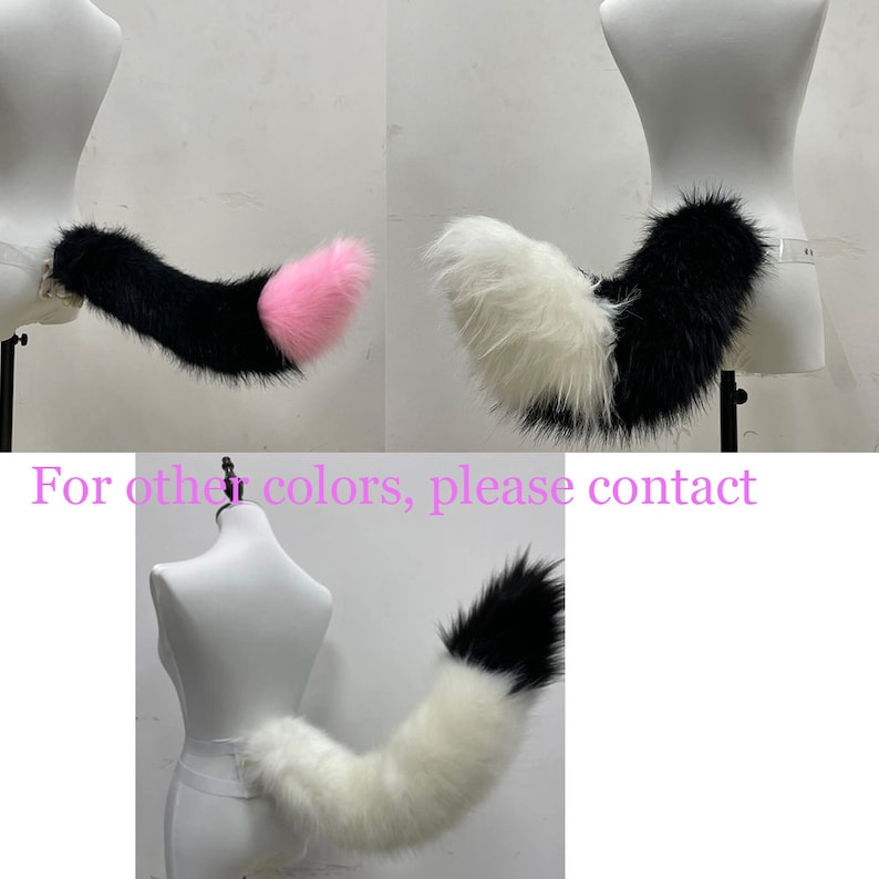Movable Fursuit Tail Waggle Tail Swing Tail Fox Tail Black | Etsy