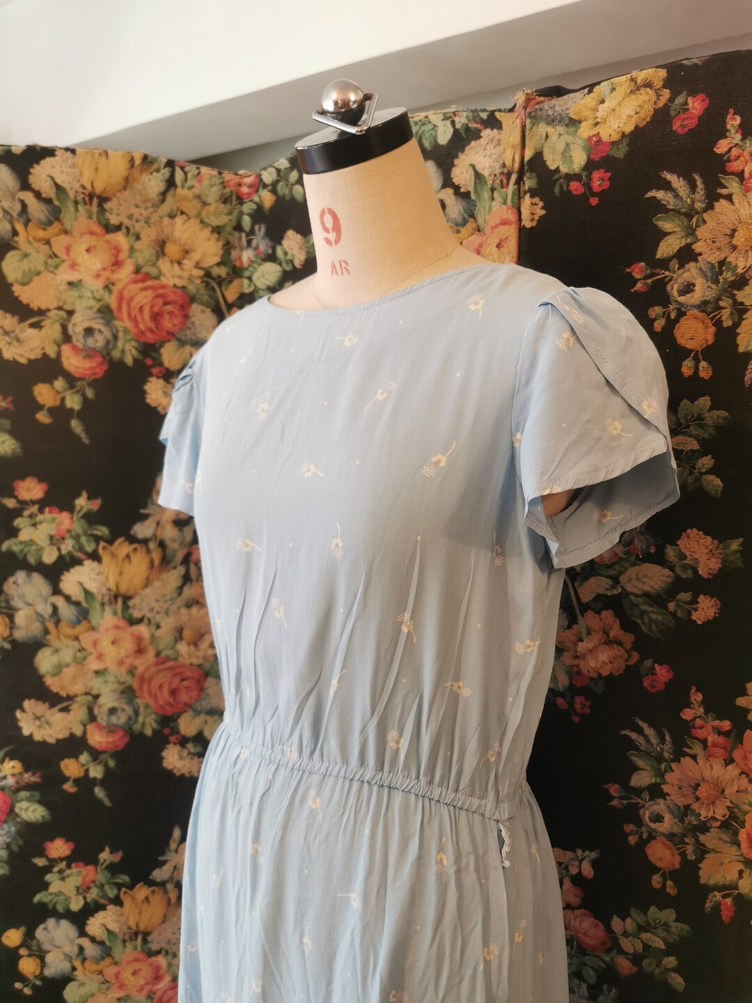 Richard Shops Light Blue Dress Ditsy Floral Vintage Day Dress - Etsy