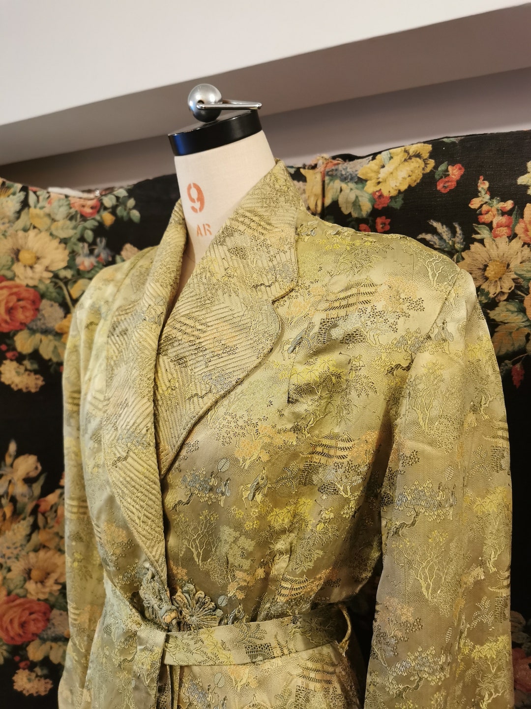 Chinese Brocade Robe 1940s - Etsy
