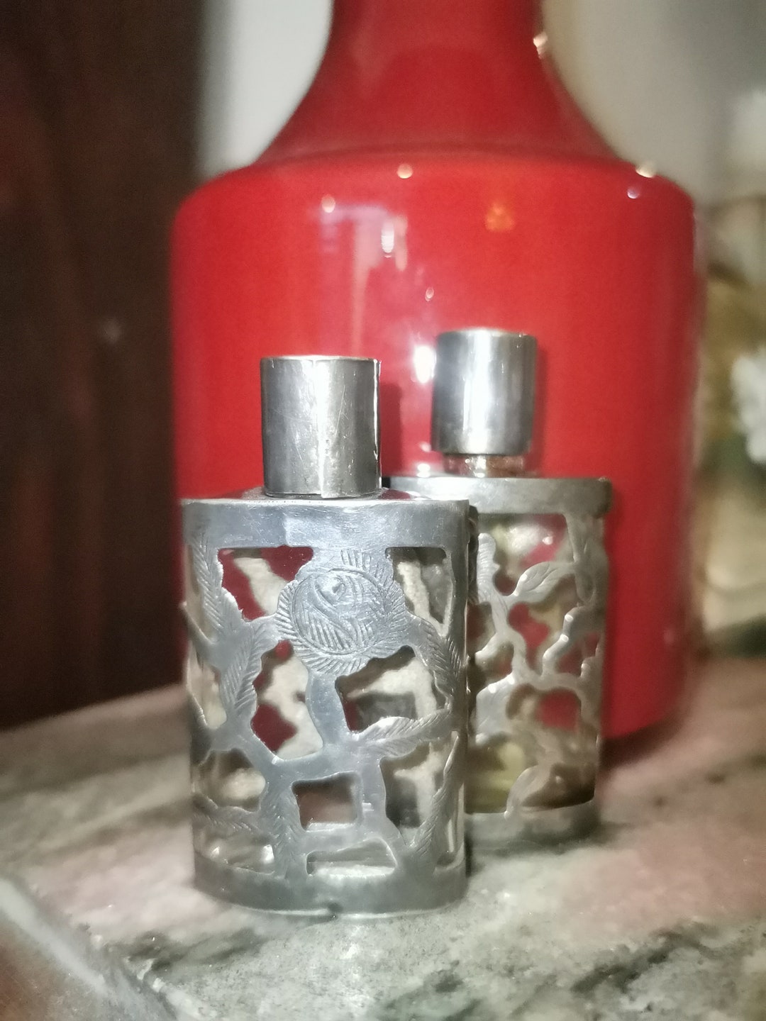 Mexican Silver Perfume Bottles - Etsy