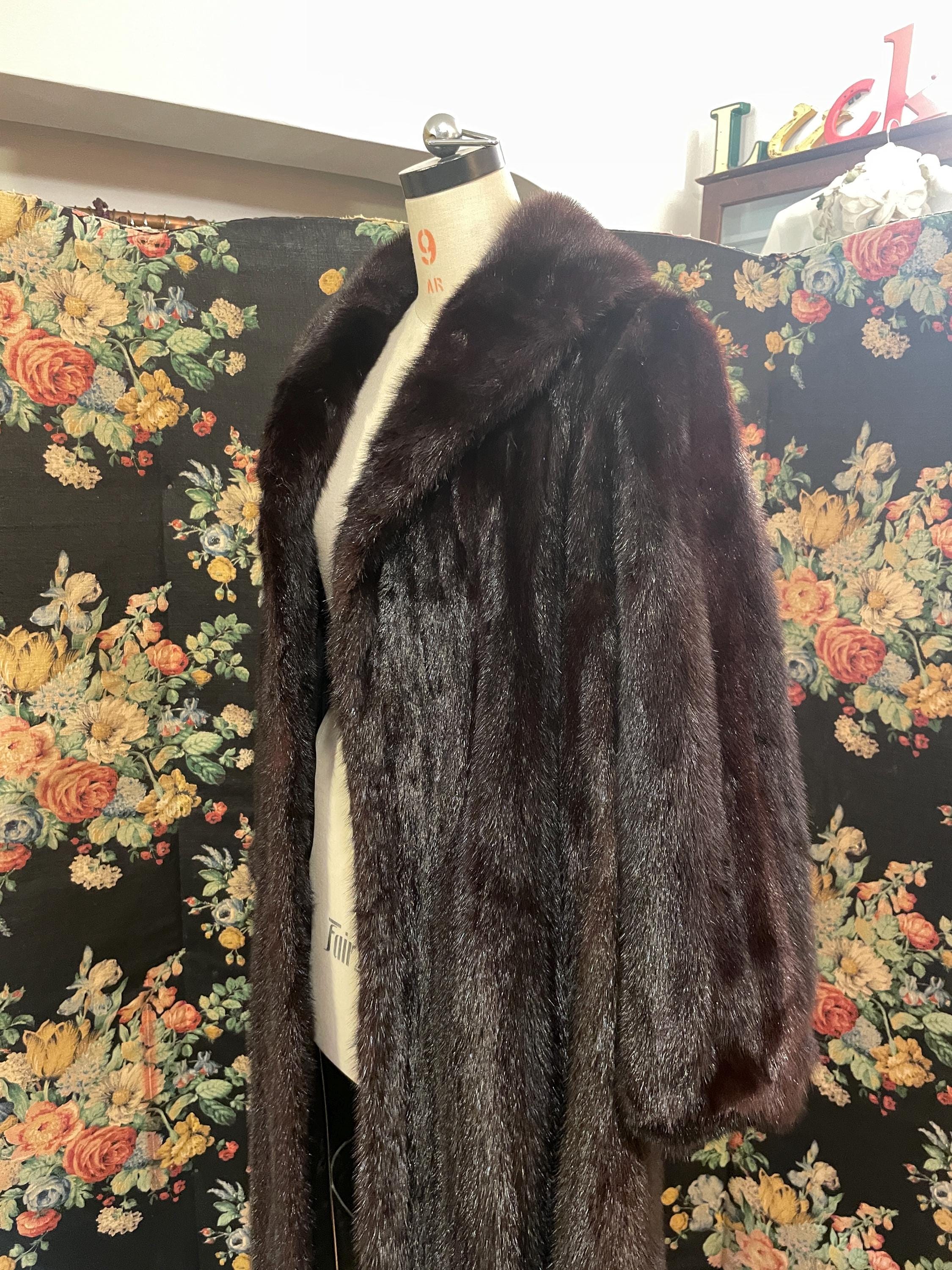 Vintage Mink Fur Coat in Conker Brown by Louis Fine Furs - Etsy