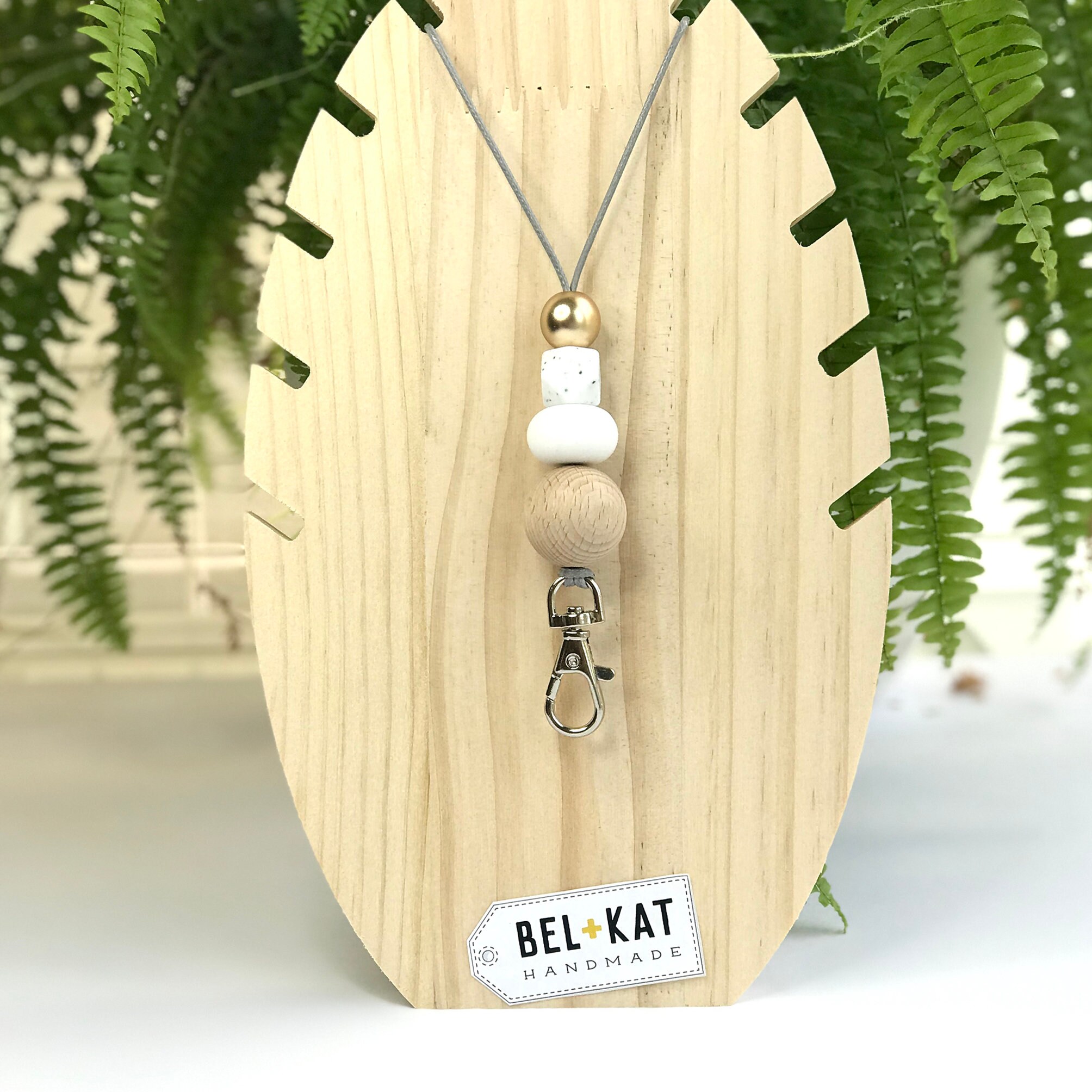 SIMPLE SCANDI LANYARD / Keychain Silicone Bead Metal Clip Teaching ...