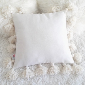 Tassel Pillow Cover, Boho Tassel Pillow Cover, Pom Pom Pillow, Boho ...