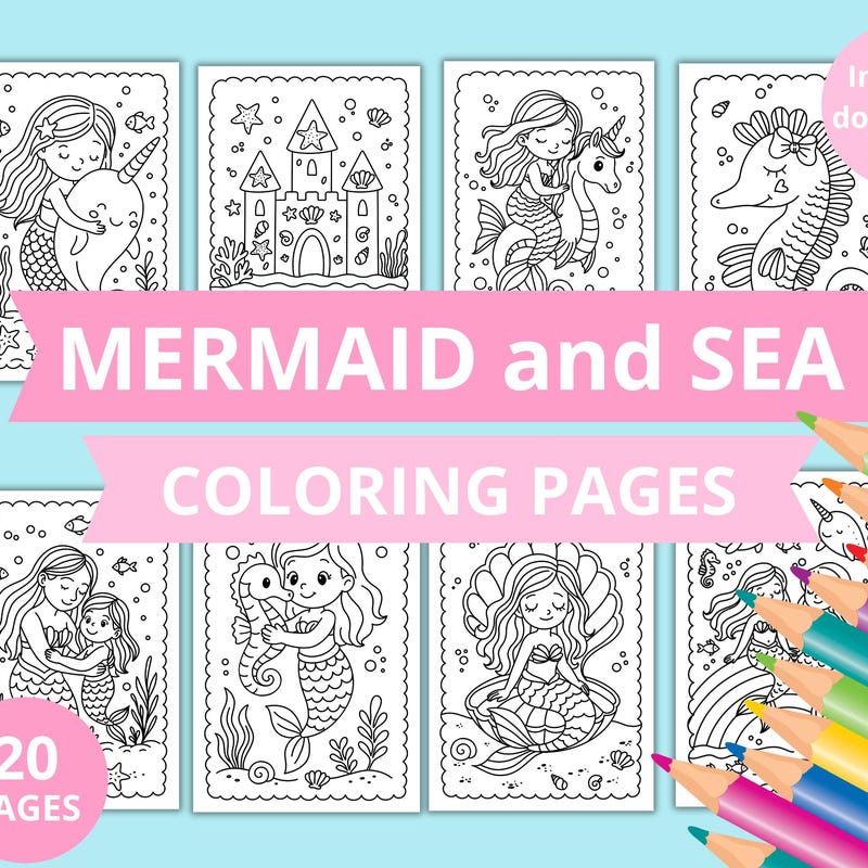 Coloring Mermaid Books - Etsy