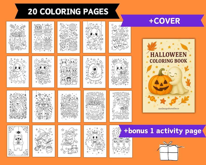 Halloween Coloring Pages – Cute Ghosts, Pumpkins, Monsters | Printable ...