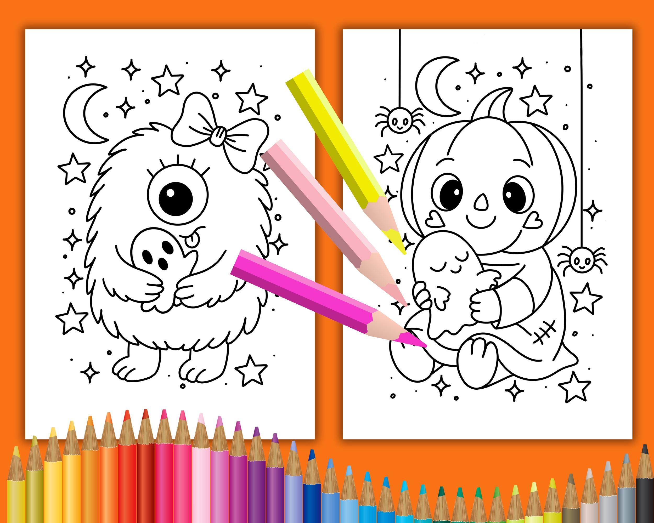 Halloween Coloring Pages – Cute Ghosts, Pumpkins, Monsters | Printable ...