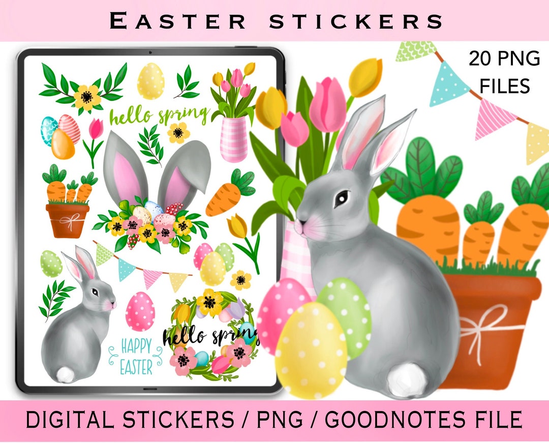 Easter Digital Stickers, Easter PNG, Boho Easter Digital Stickers ...