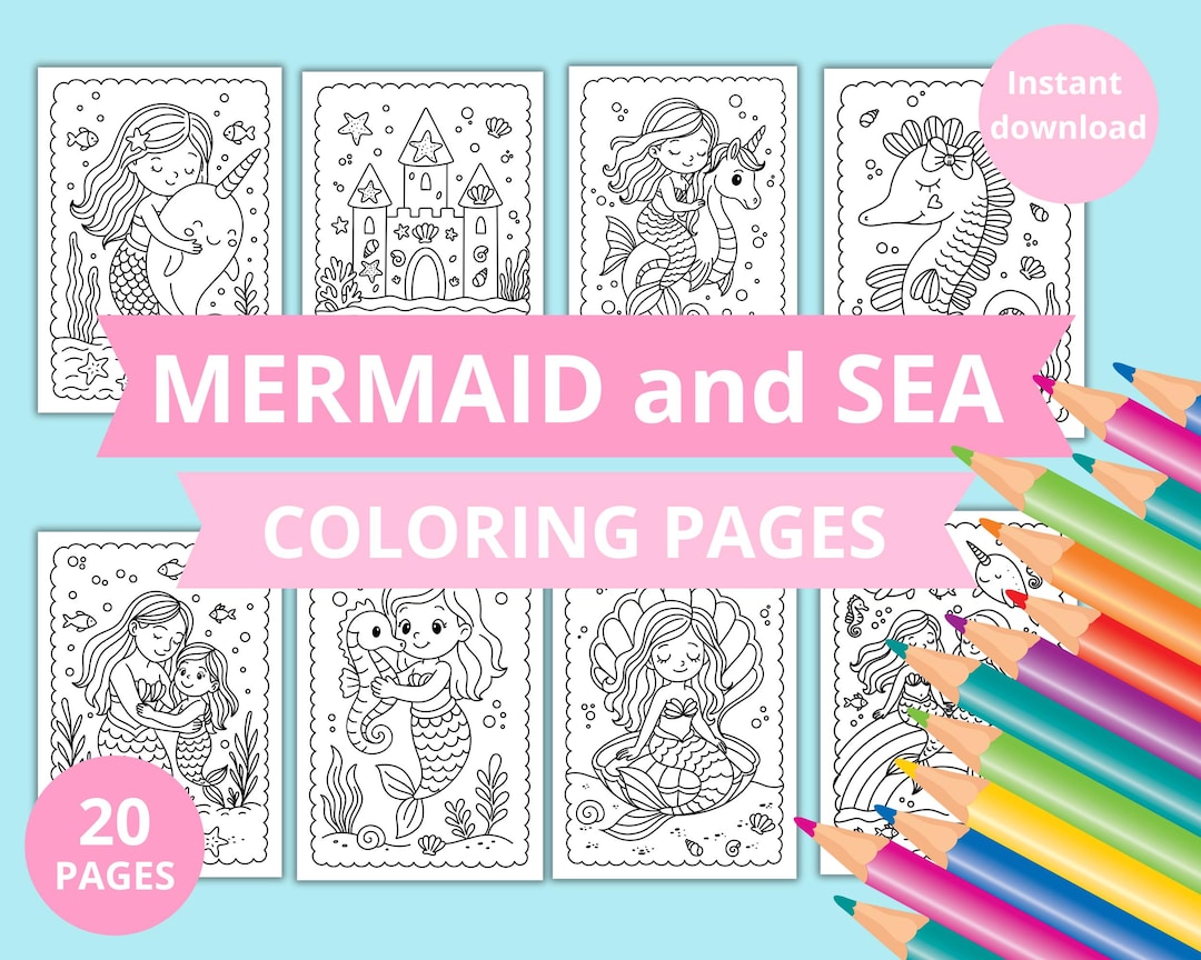 Mermaid Coloring Pages for Kids | Summer Coloring Pages | Printable ...