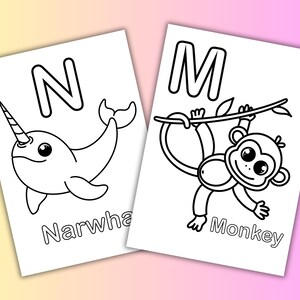 Alphabet Number Coloring Pages, ABC Coloring Book, Kindergarten ...