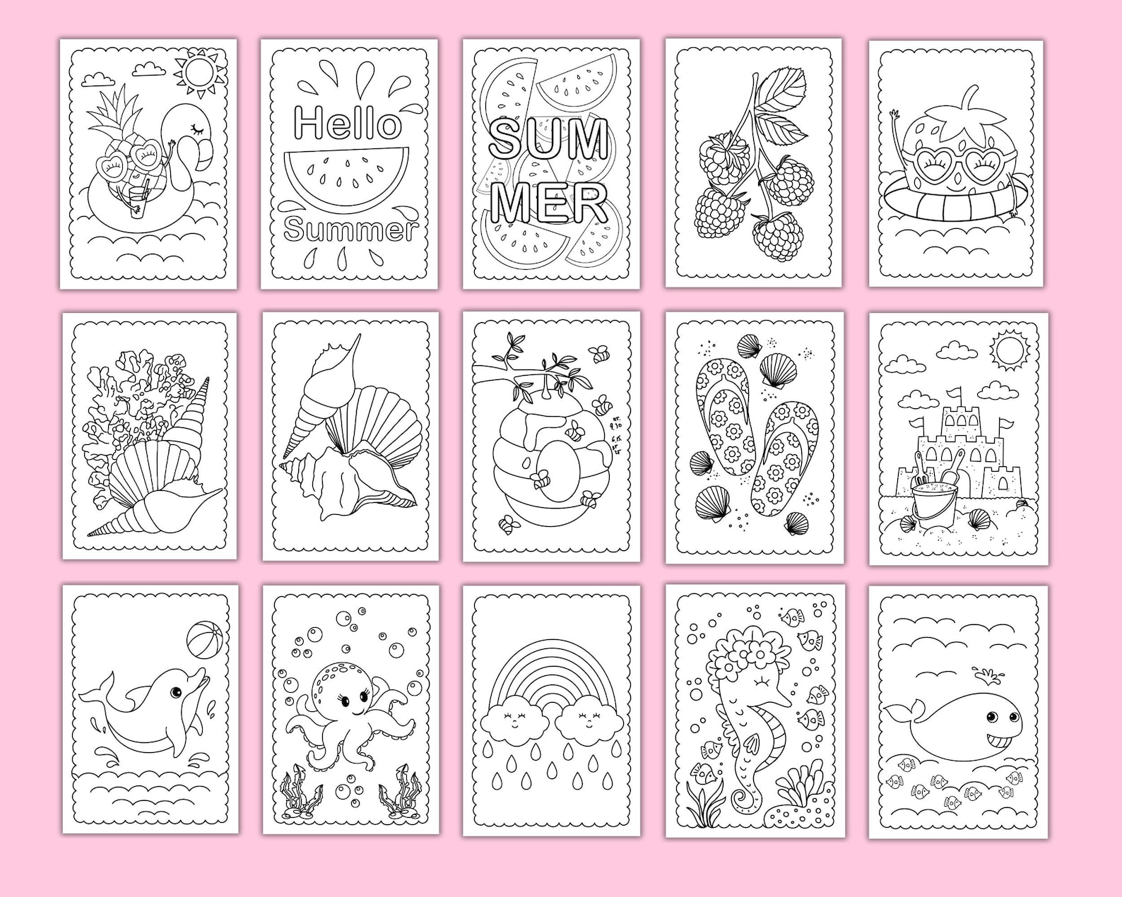 Summer Coloring Pages for Kids, Summer Activity Page, Beach Coloring ...