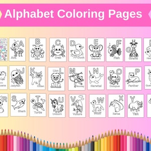 Alphabet Number Coloring Pages, ABC Coloring Book, Kindergarten ...