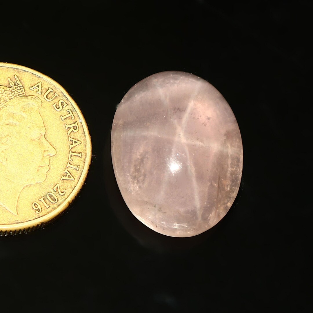 Natural Rose Quartz,6 Ray Star Rose Quartz Gemstone, Oval Shape AAA++ ...
