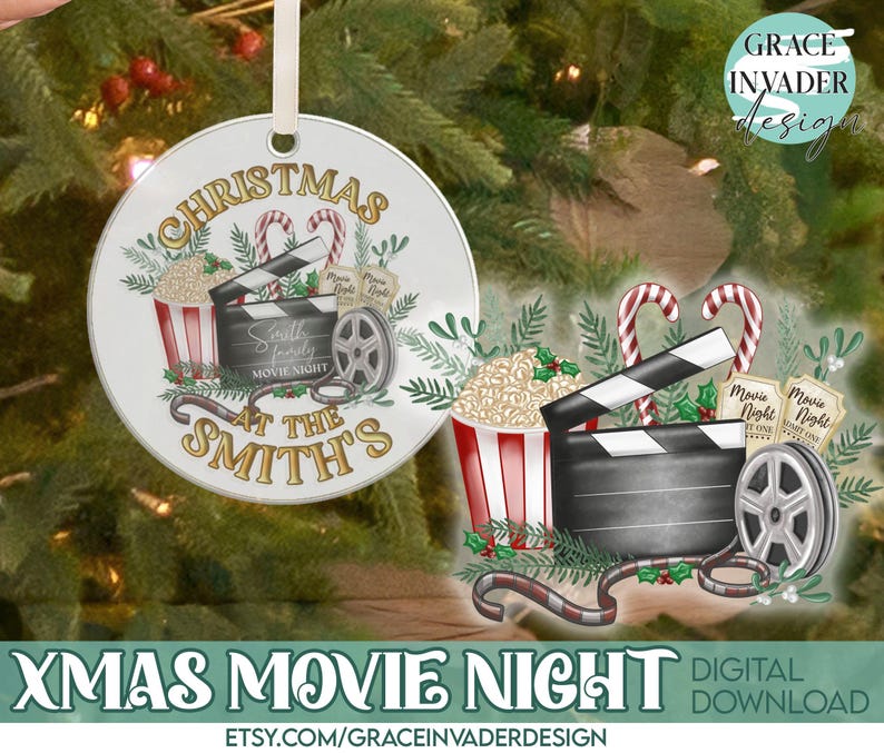 Christmas Movie Night - Digital PNG Download - Etsy