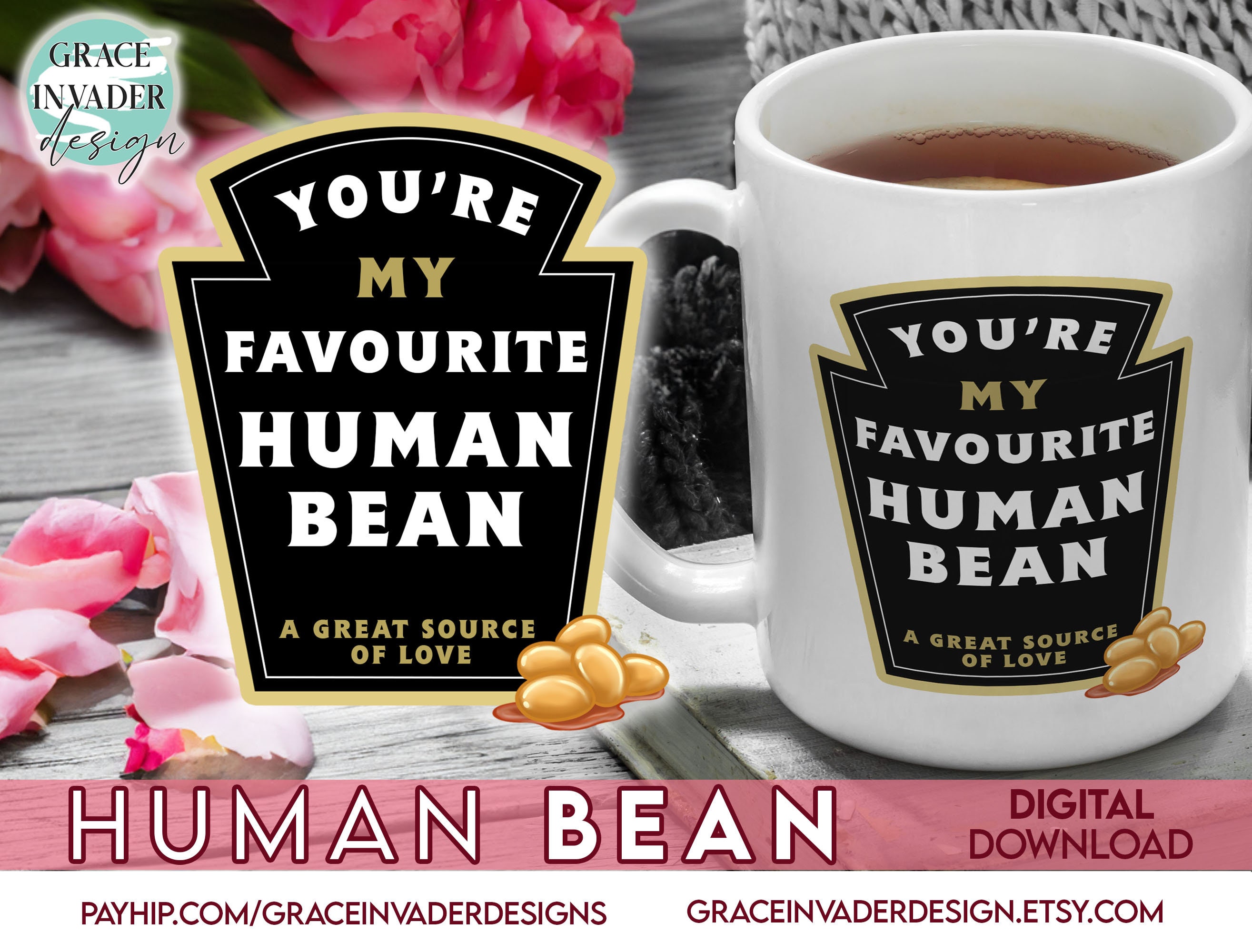 You're My Favourite Human Bean - Digital Download - Etsy UK