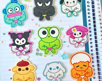 Buff Kuromi I Body Builder Sanrio I Body Builder Kuromi Sticker I ...