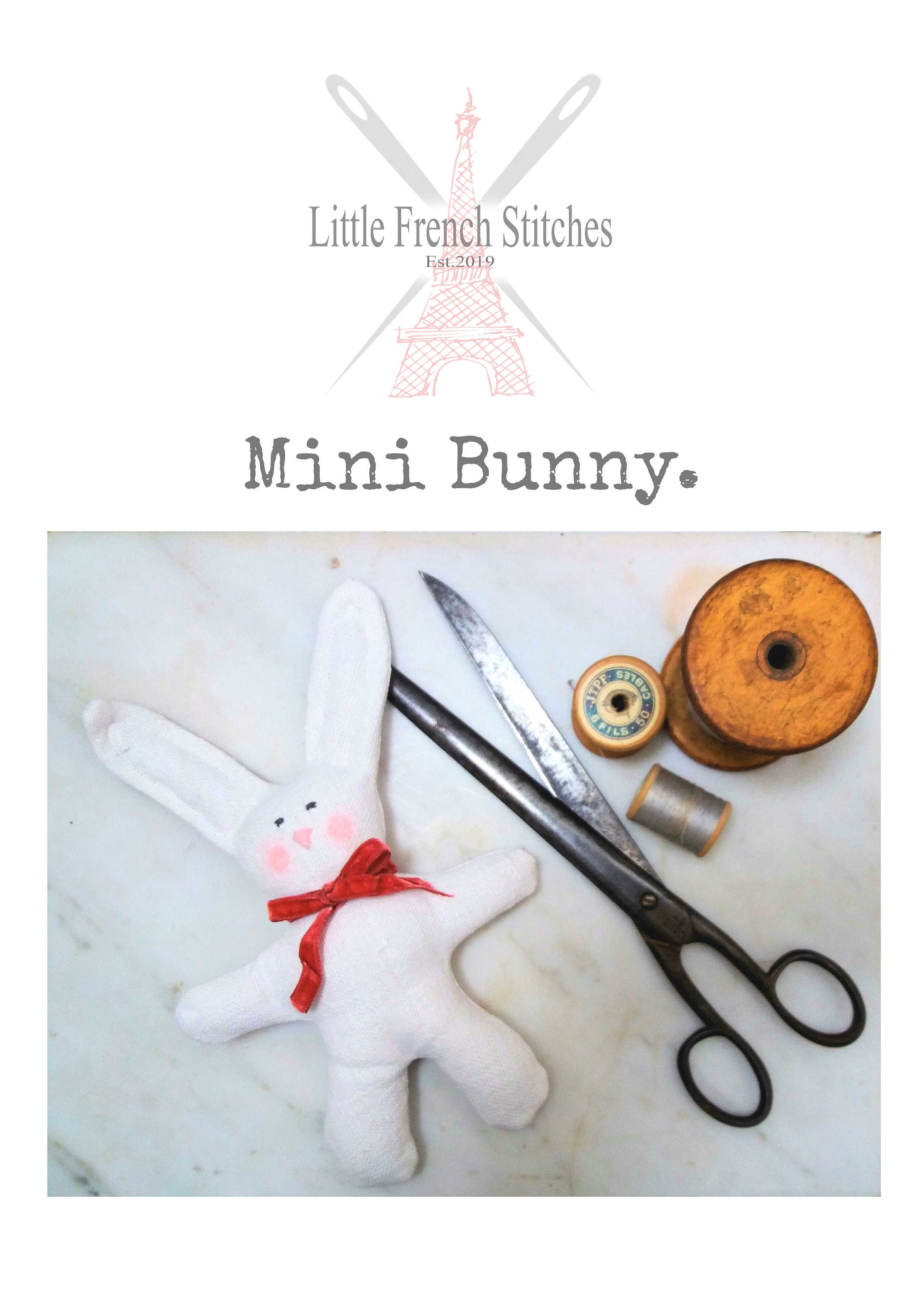Mini Bunny Sewing Pattern & Tutorial Pdf. Stuffed Bunny / Plush Toy ...