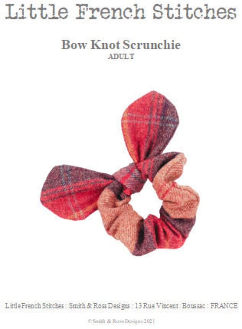 Scrunchie Sewing Pattern, Scrunchie With Bow Sewing PDF Pattern Scarf ...