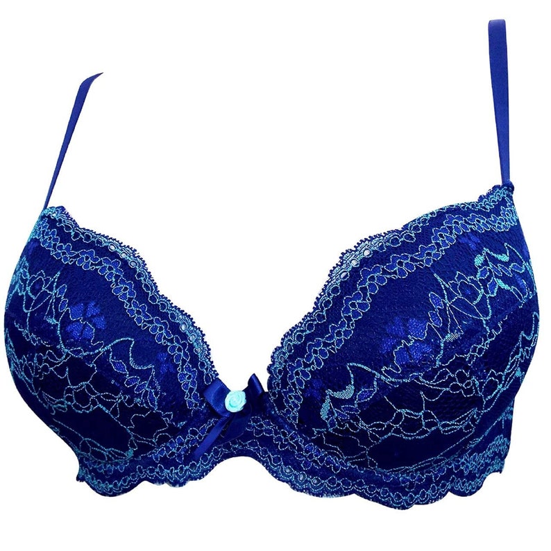 SALE Viva Voluptuous Navy Blue Lace Bra Exotic V Plunge Thin - Etsy