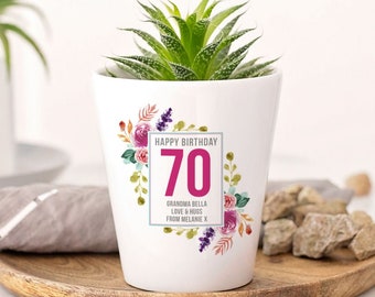 70th Birthday Plant Pot - Etsy UK