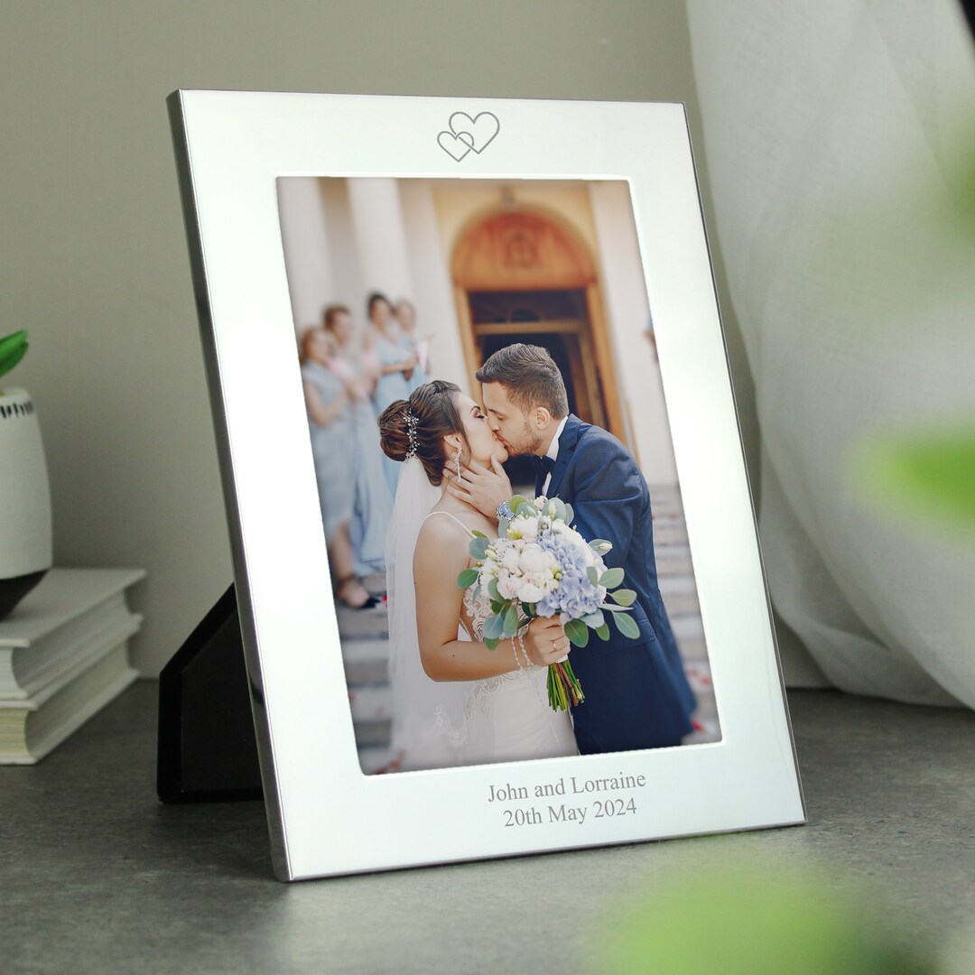 Personalised Entwined Hearts Photo Frame Romantic Gifts for Couple Add ...