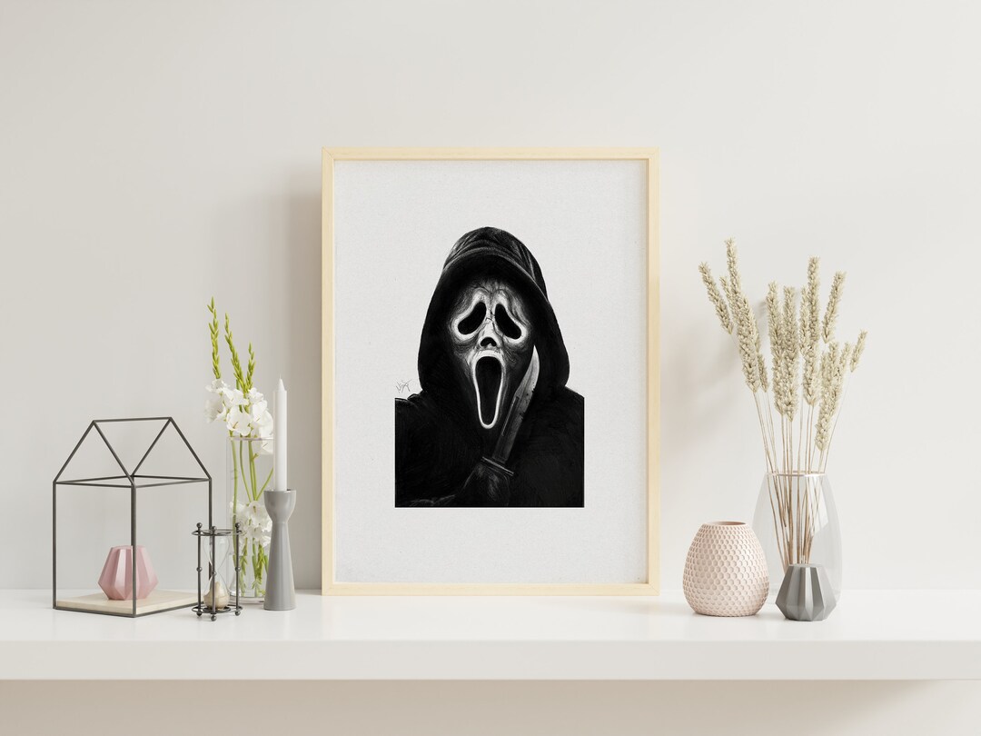 SCREAM'S GHOSTFACE - Signed Drawing Print A3 - Etsy