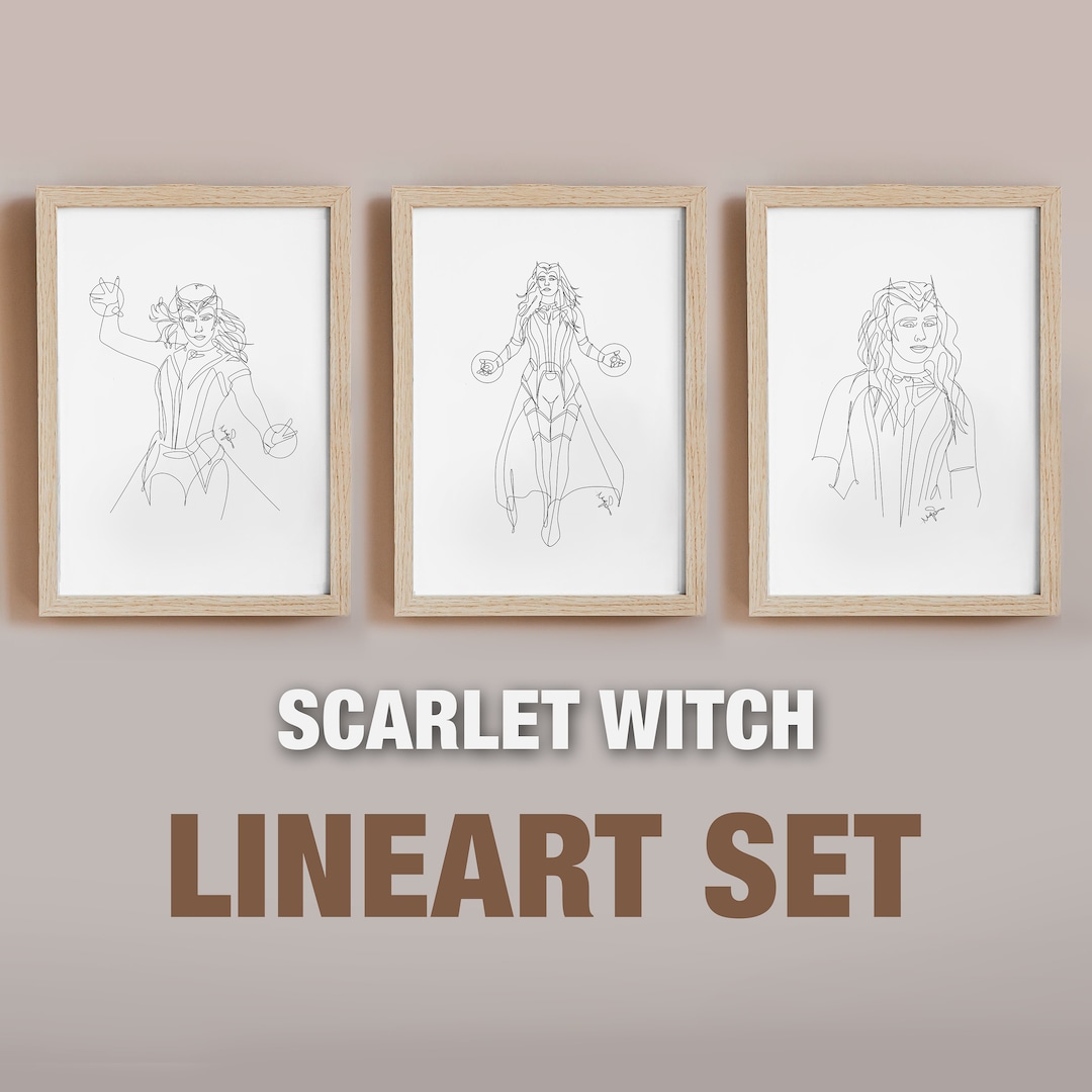 SCARLET WITCH - Lineart Set - Etsy