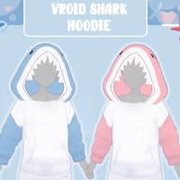 VROID | Shark Hoodie for Vtuber Models | All Included | Cute Preset ...