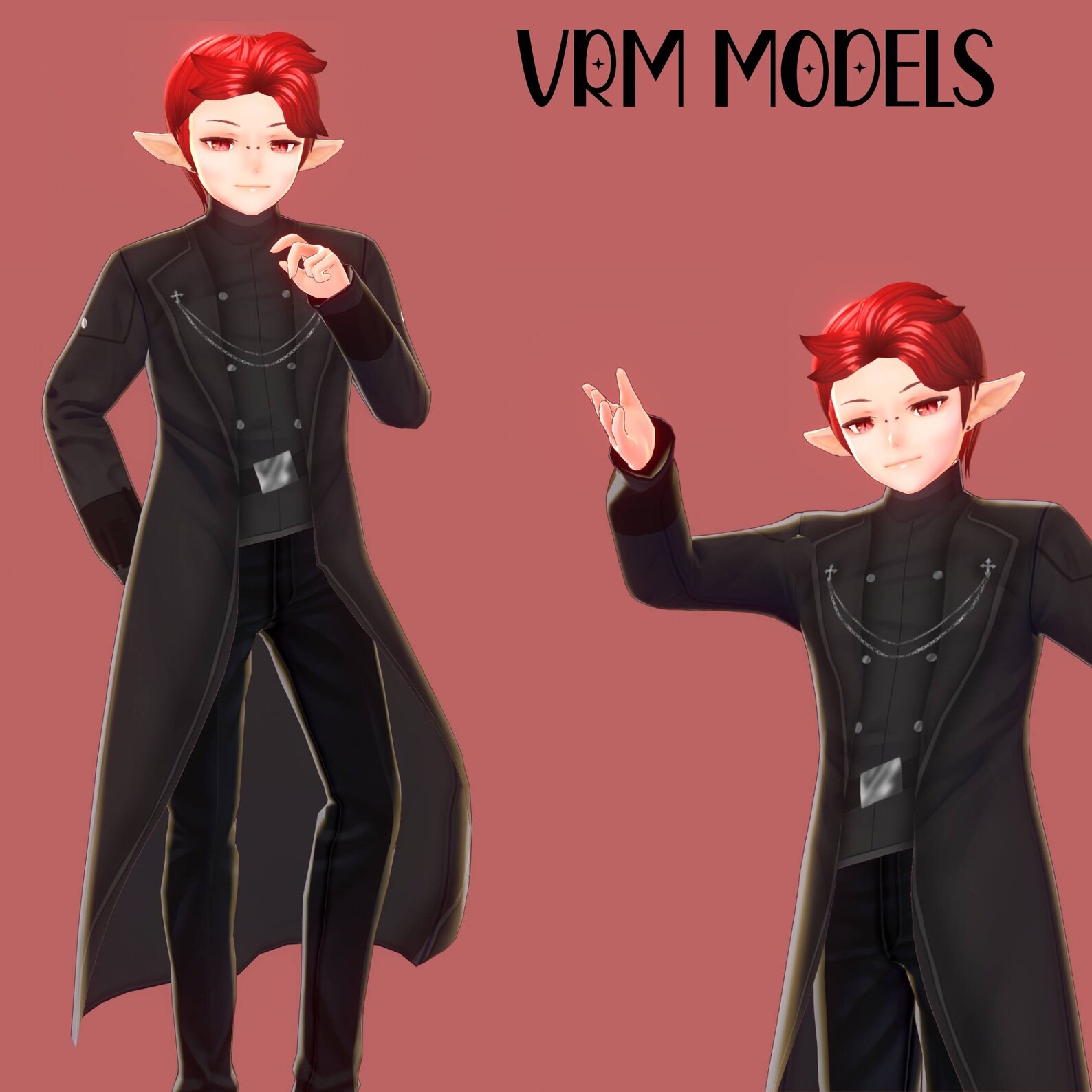 MALE VTUBER CUSTOMIZABLE Models Vroid Vroid Commission - Etsy