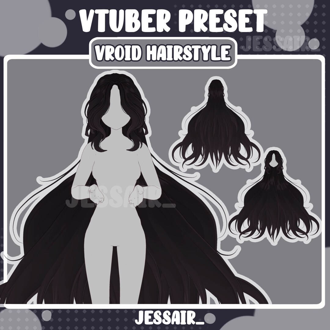 LONG HAIRSTYLE PRESET | Vroid, Vtuber Model, Preset, Streaming, Twitch ...
