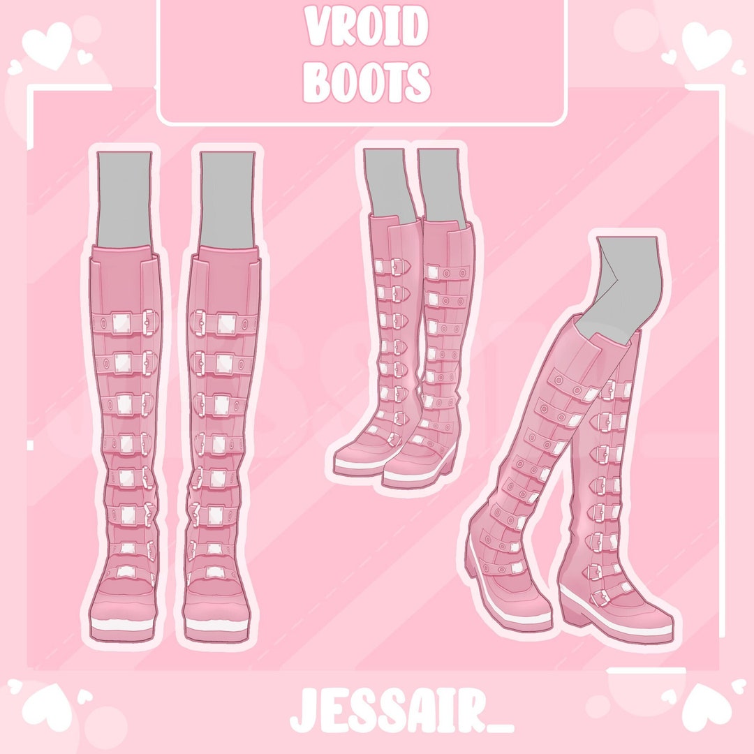 VROID BOOTS | Boots | Pink | Punk & Aesthetic | Kpop Style - Etsy